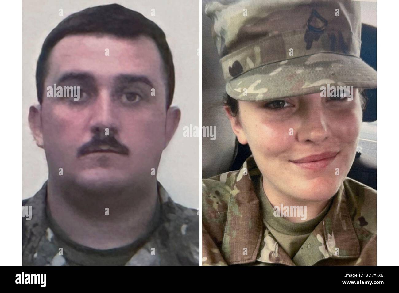 This photo combo shows, National Guard members, from left, Staff Sgt ...