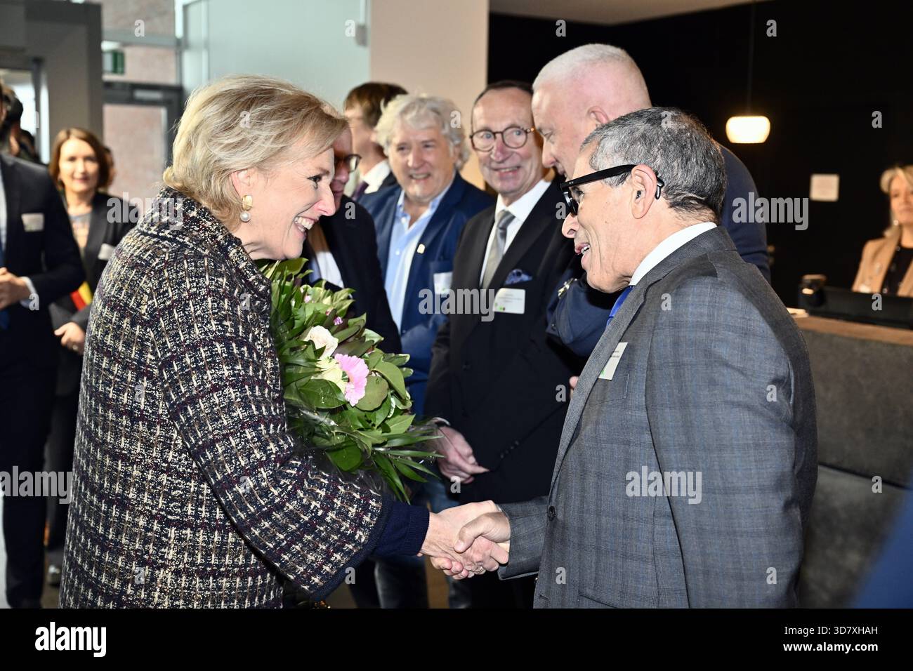 Princess Astrid of Belgium and Moroccan ambassador to Belgium Mohammed ...