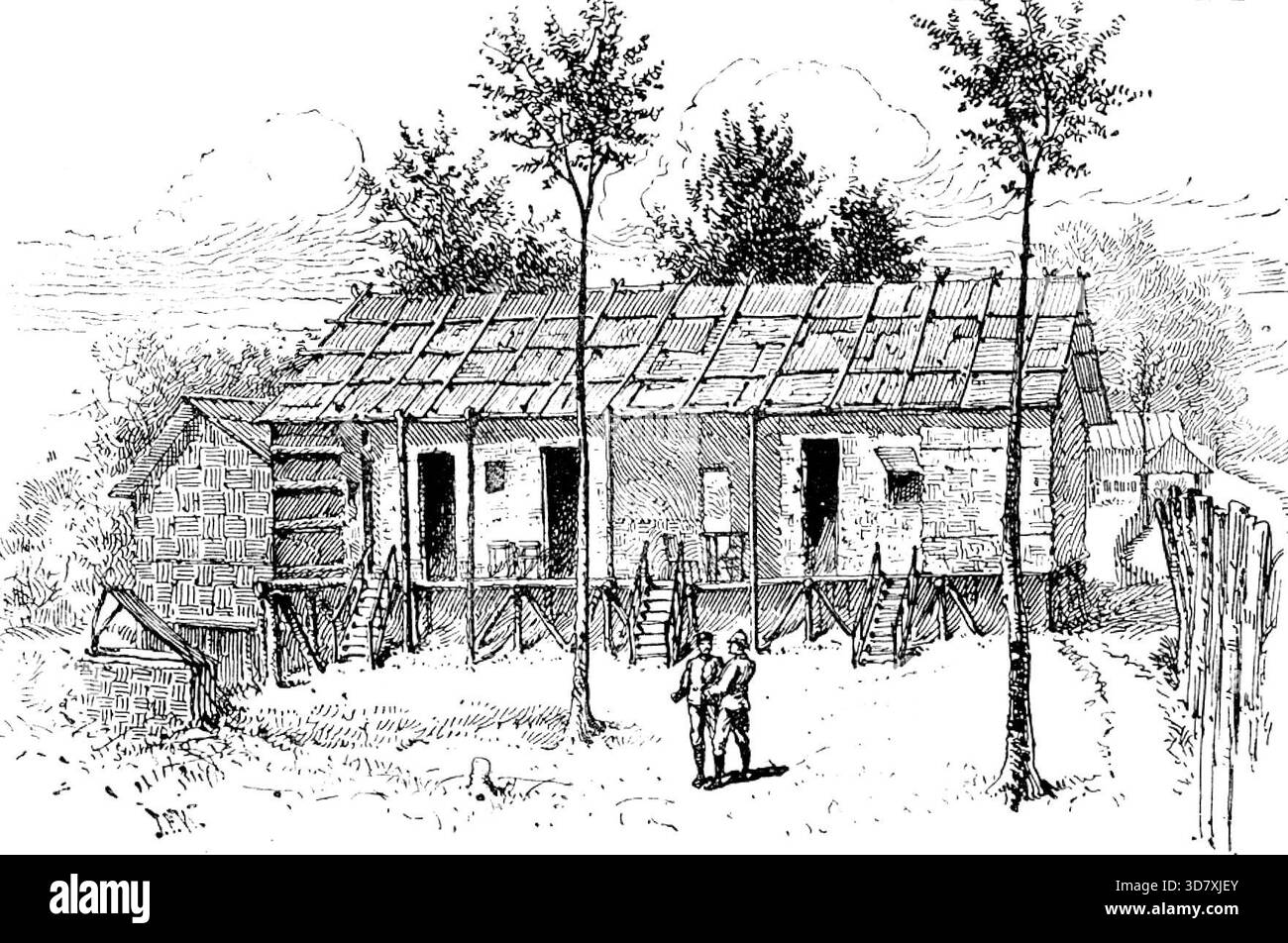 The Lushai Expedition: headquarters mess-house in Fort Langleh, 1890 ...