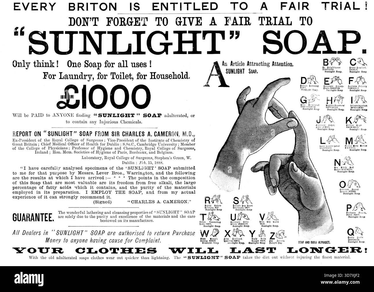 Sunlight soap advert hi-res stock photography and images - Alamy