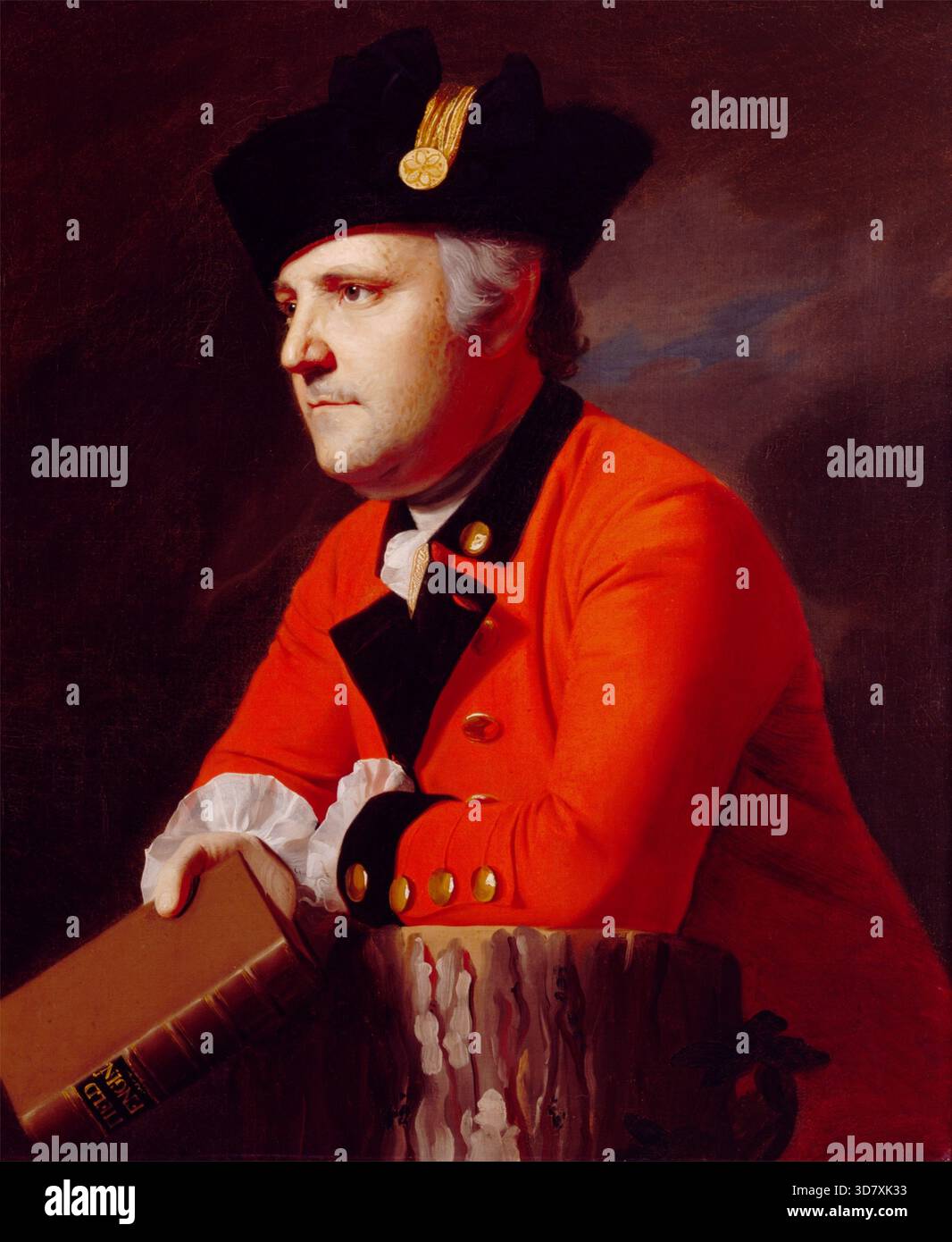 John Montresor, c1771. Montresor holds a book titled Field Enginr ...