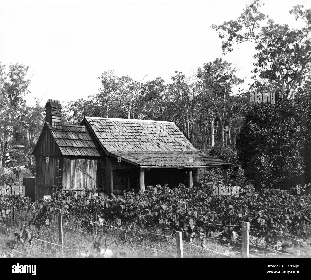 Wooden hut in historic Black and White Stock Photos & Images - Alamy