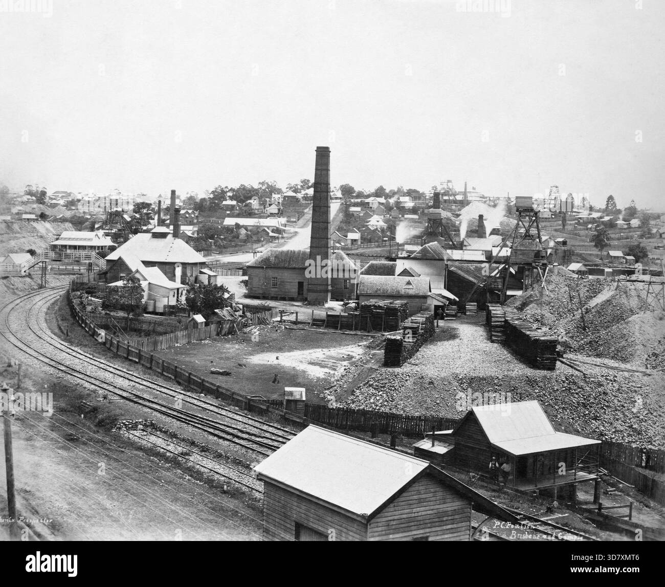 Gympie Phoenix Prospector mine, 1894. Additional Info: At the pit head ...
