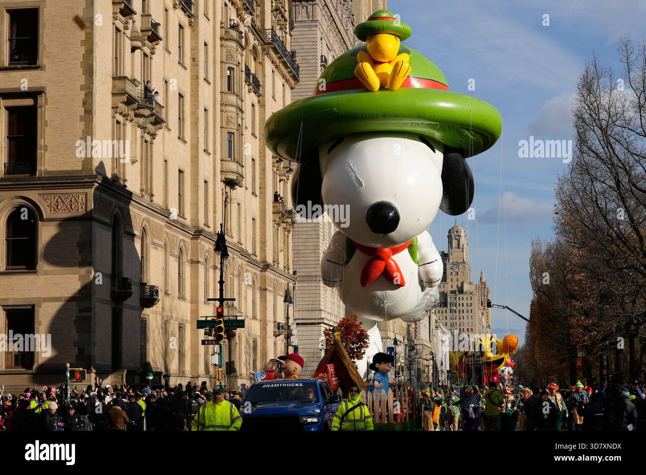 Beagle Scout Snoopy floats down Central Park West during the Macy's ...