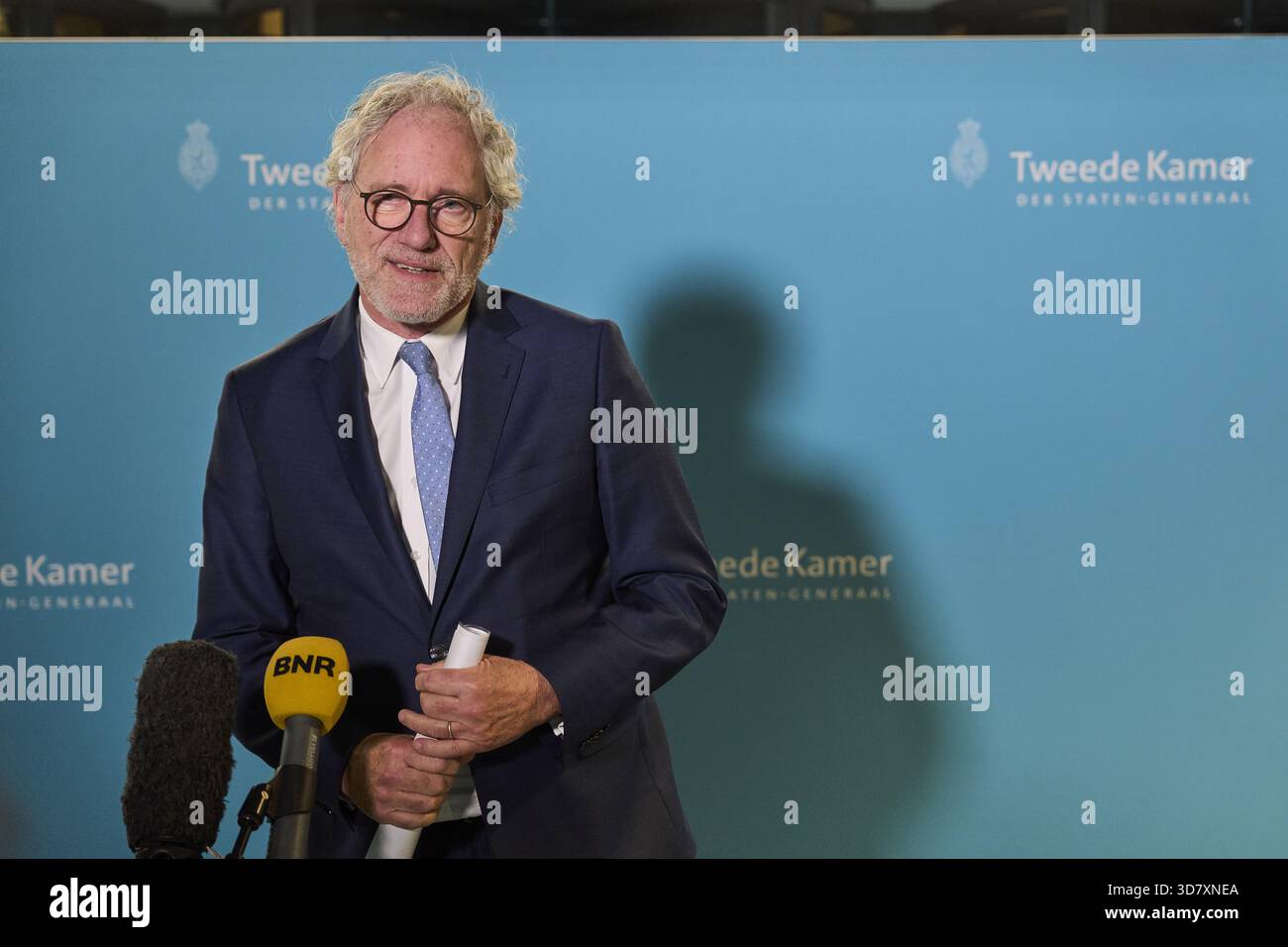 THE HAGUE – Thom de Graaf, the vice-president of the Council of State, leaves after a meeting ...