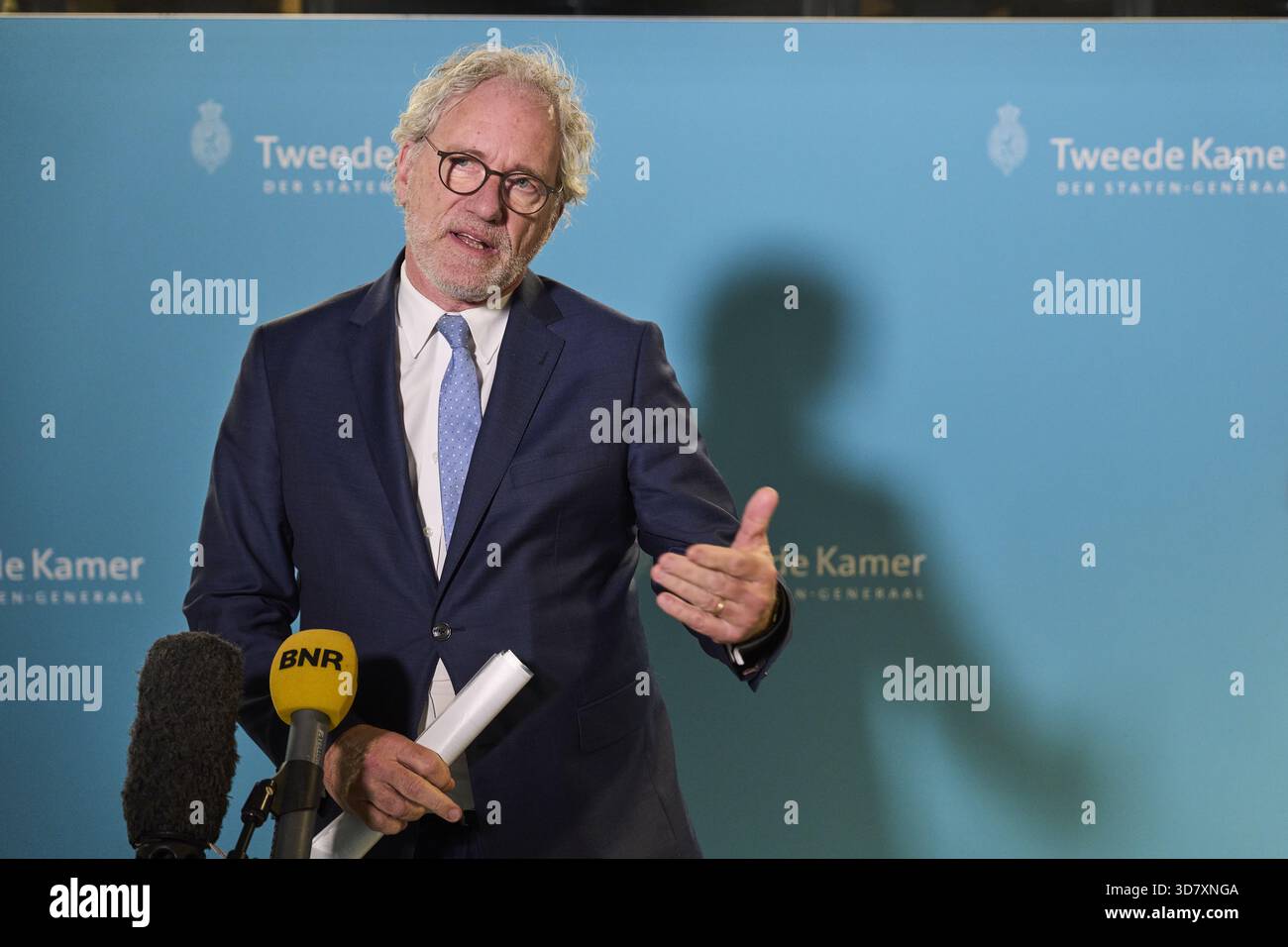 THE HAGUE – Thom de Graaf, the vice-president of the Council of State, leaves after a meeting ...
