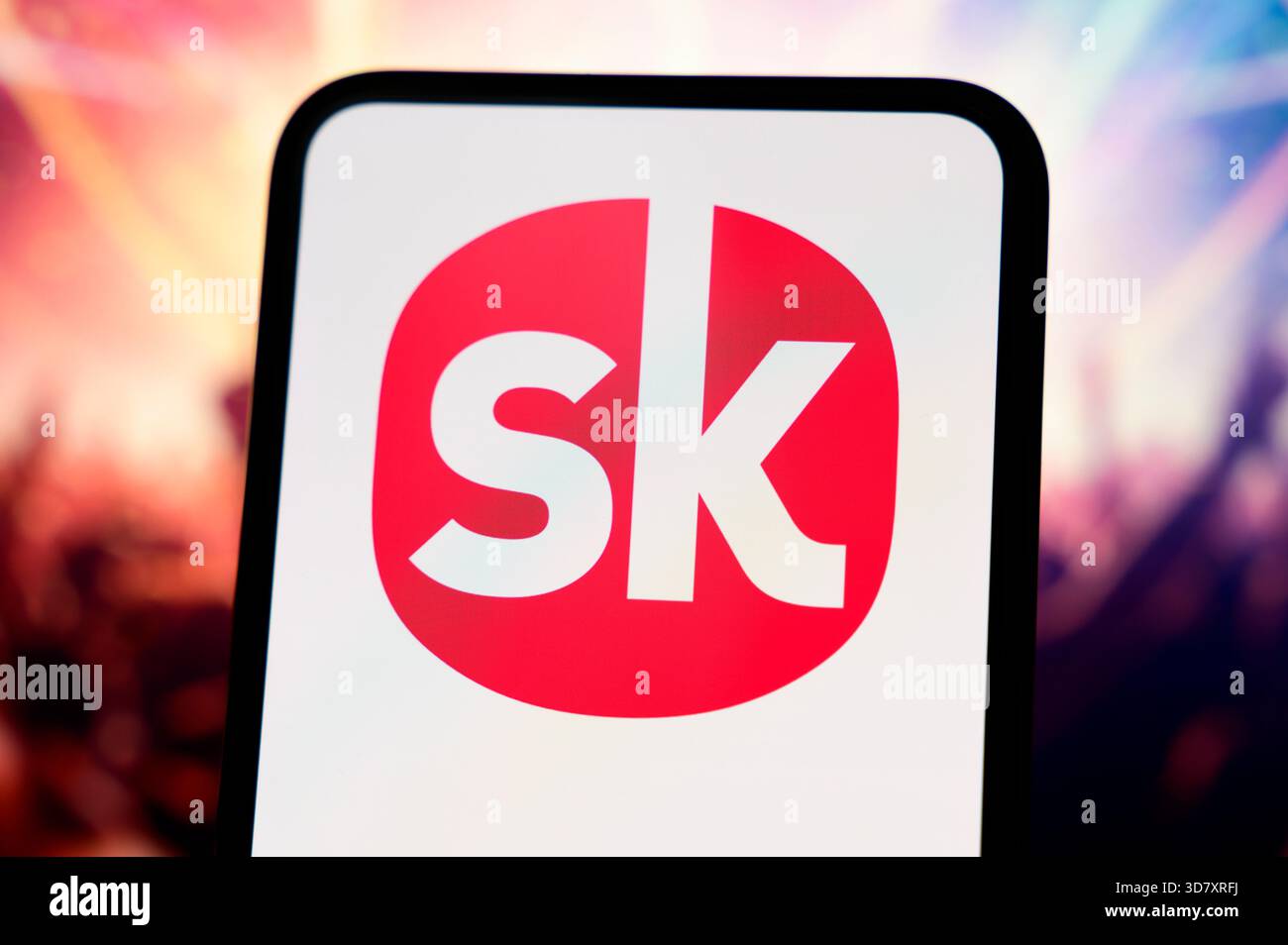 In this photo illustration, the Songkick logo is displayed on a cell ...