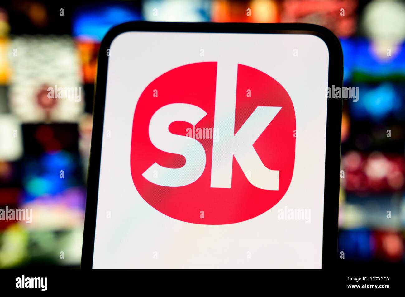 In this photo illustration, the Songkick logo is displayed on a cell ...