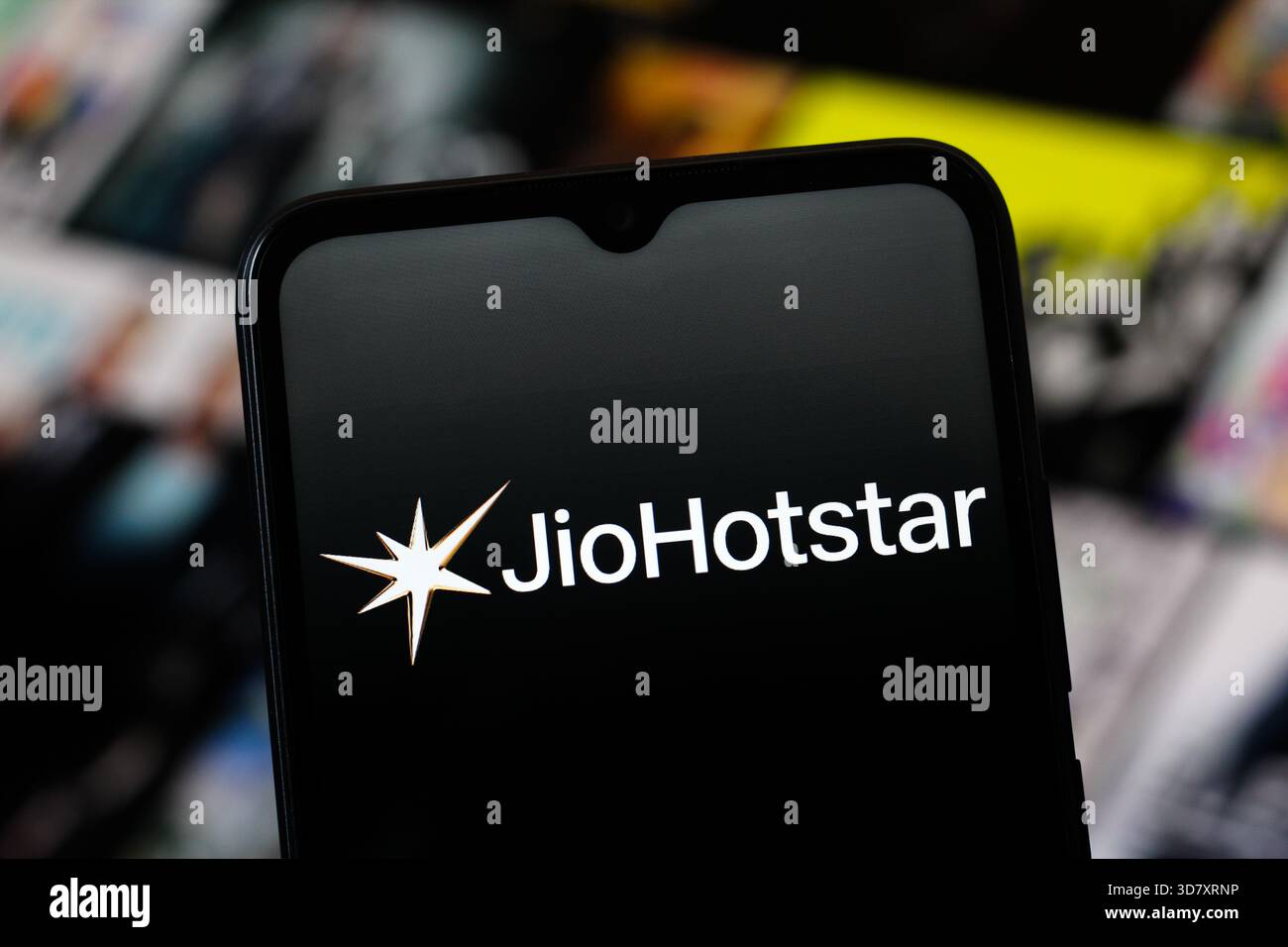 In this photo illustration, the JioHotstar (Jio Hotstar) logo is seen ...