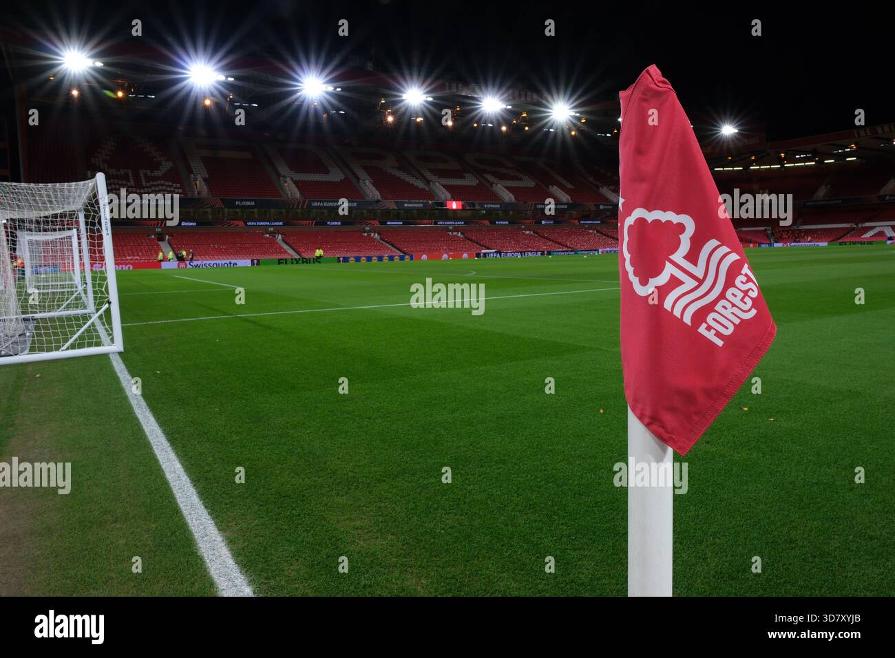 Nottingham Forest corner flag prior to kick off during the UEFA Europa ...