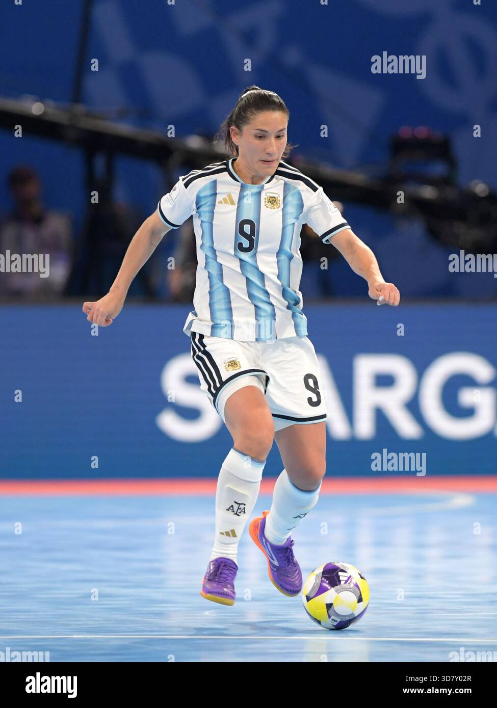 Ana Laura Ontiveros of Argentina Women Futsal team dribbles the ball ...