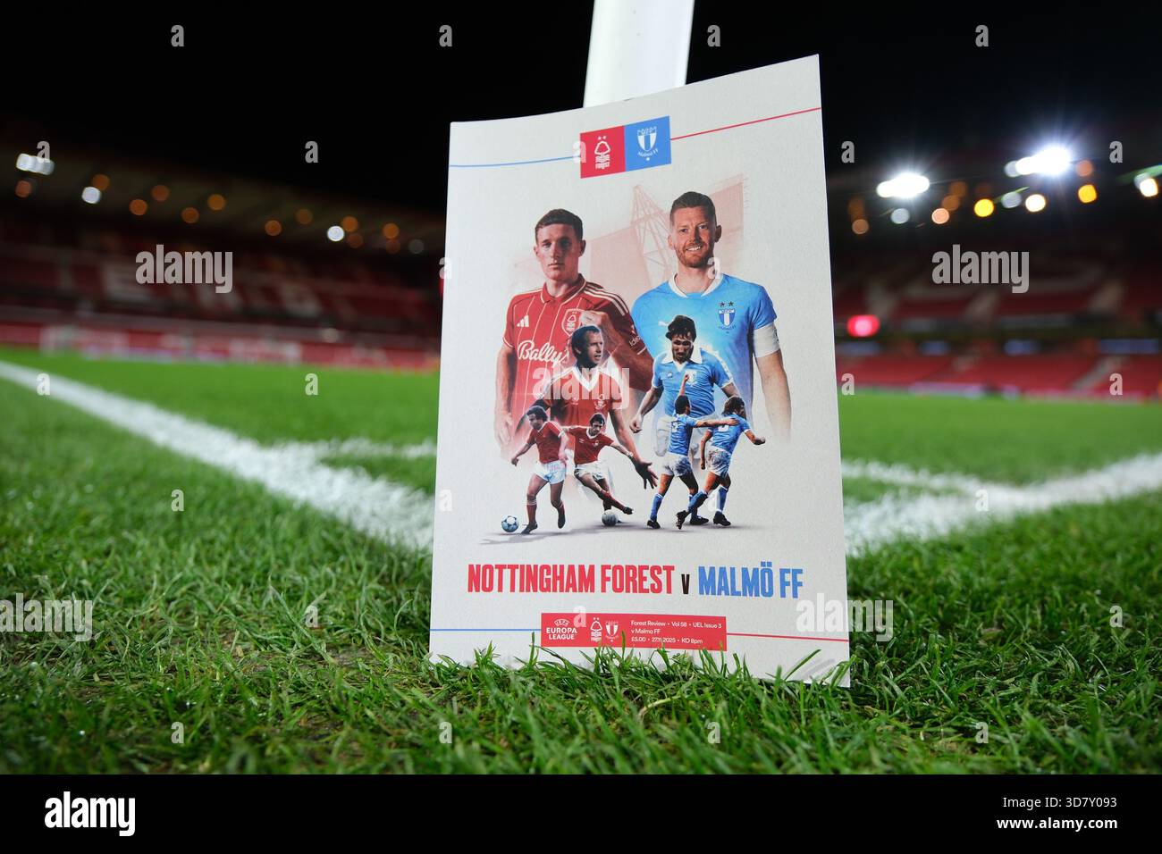 Matchday programme prior to kick off during the UEFA Europa league ...
