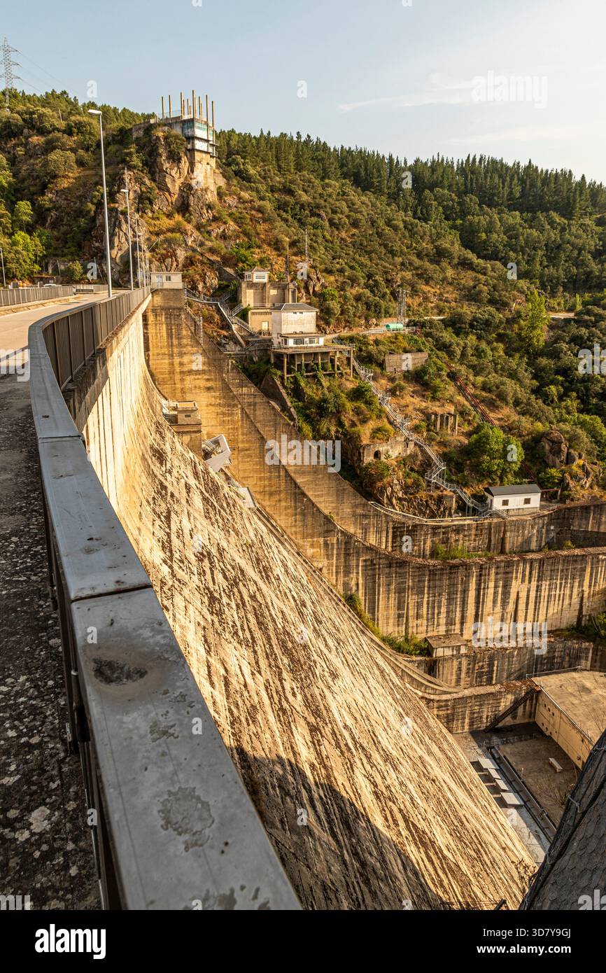 Ponferrada, Spain. The Presa de Barcena (Barcena Dam), a gravity dam of ...