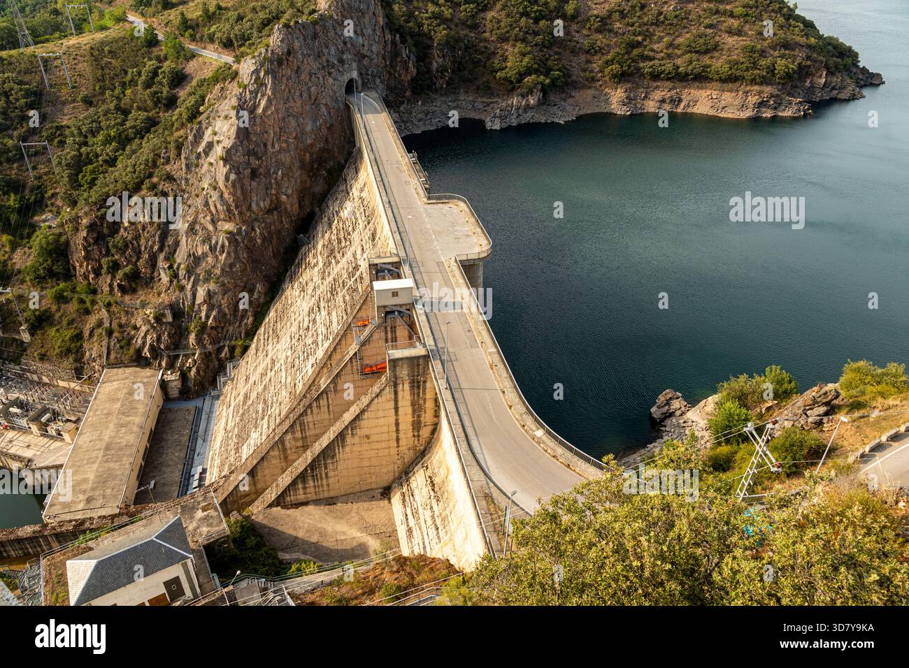 Ponferrada, Spain. The Presa de Barcena (Barcena Dam), a gravity dam of ...