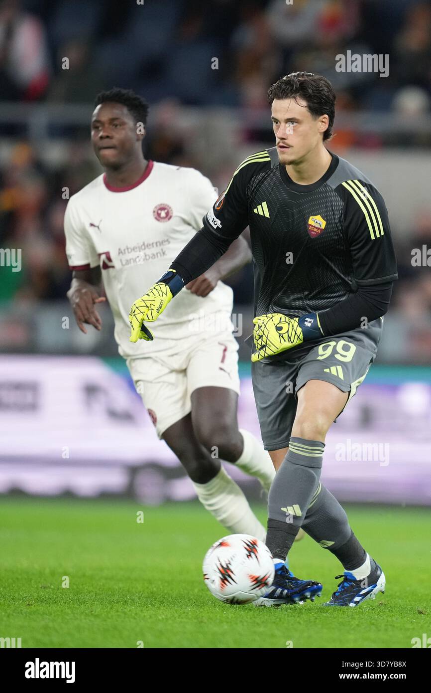 Roma’s goalkeeper Mile Svilar during the Uefa Europa League soccer ...