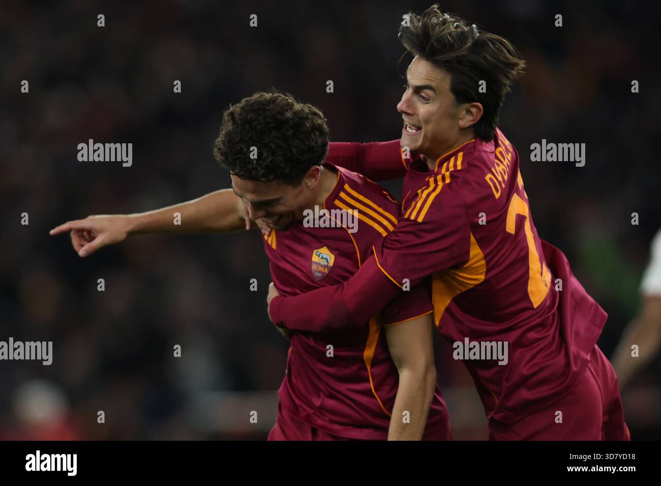 Rome, Italy - November 27, 2025: Neil El Aynaoui of Roma score the goal ...