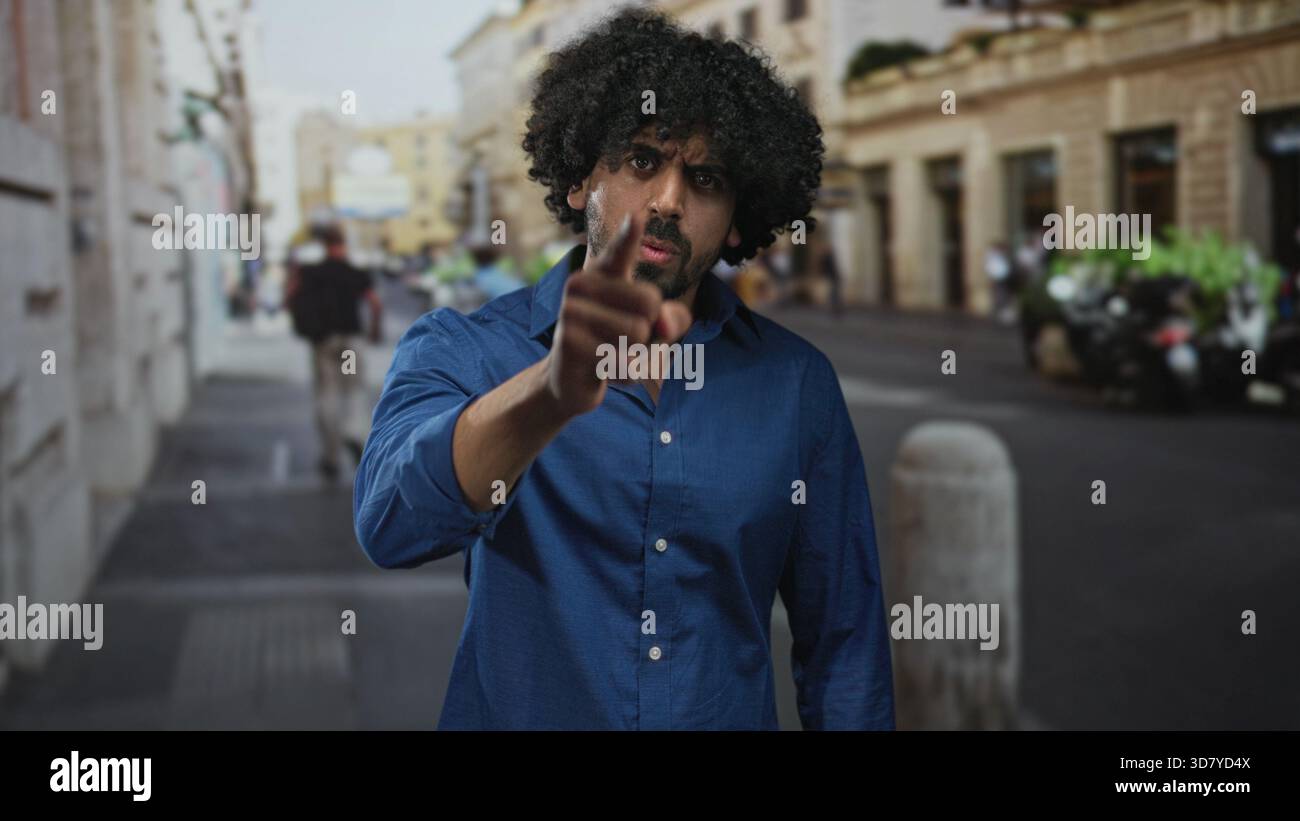 Man curly hair beard points hi-res stock photography and images - Alamy