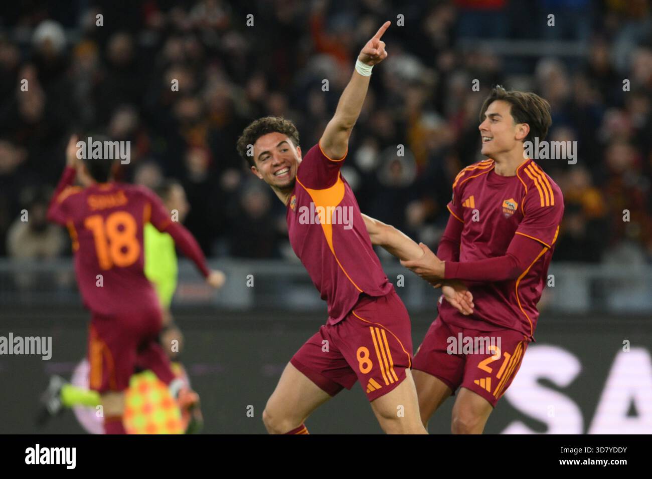 Olimpico Stadium, Rome, Italy - Neil El Aynaoui of AS Roma celebrates ...