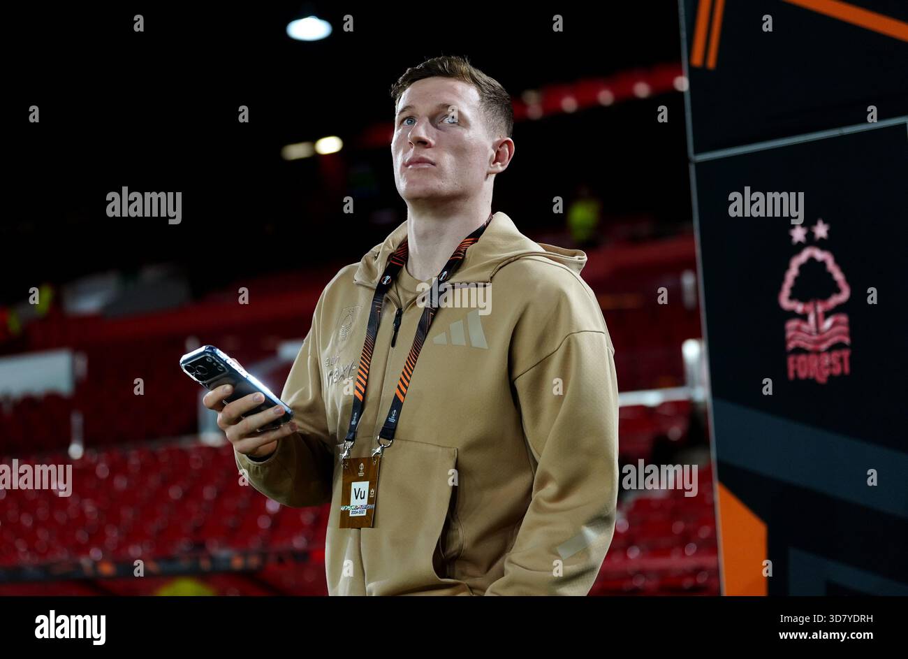 Nottingham Forest's Elliot Anderson on the pitch before the UEFA Europa ...