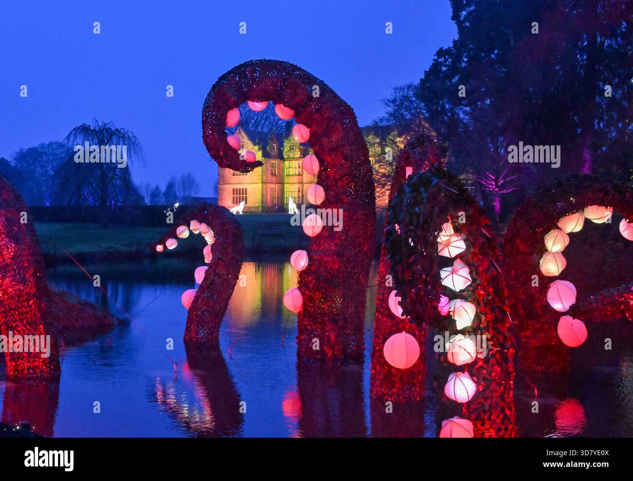 Wakehurst Place, England, UK, 27 November 2025. Christmas lights at the ...