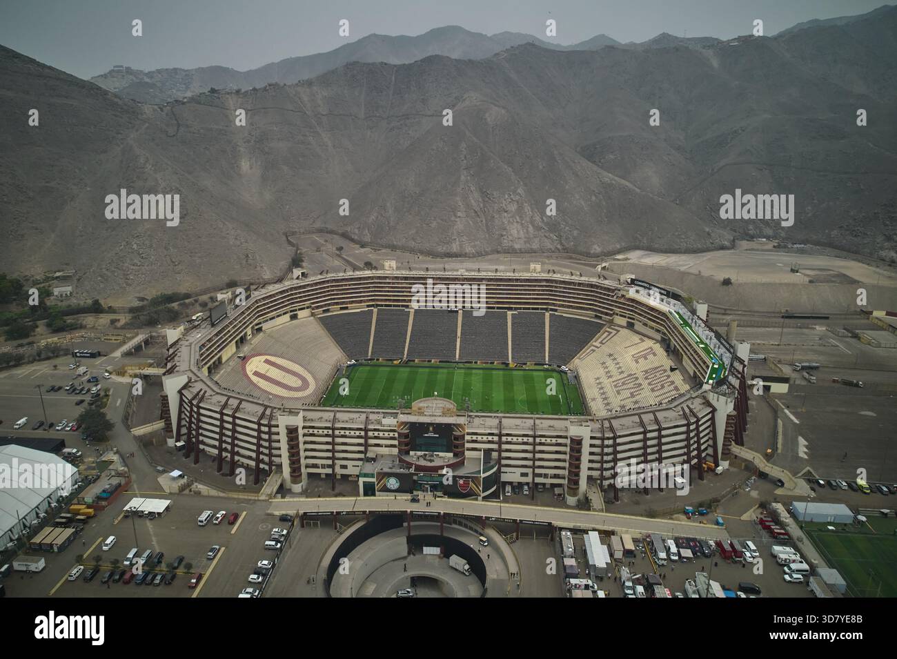 An aerial view of the Monumental stadium two days ahead of the Copa ...