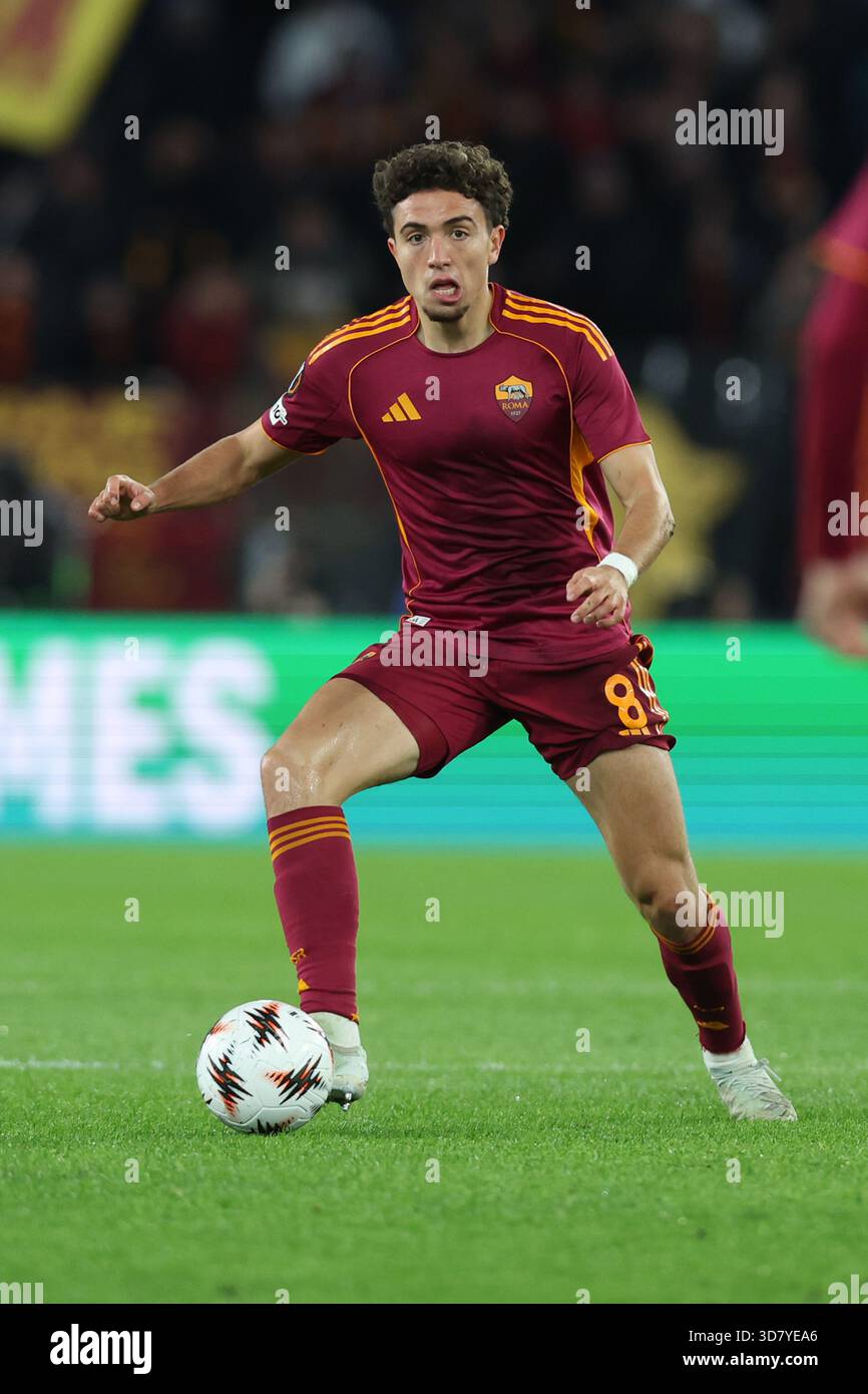 Rome, Italy - November 27, 2025: Neil El Aynaoui of Roma seen in action ...