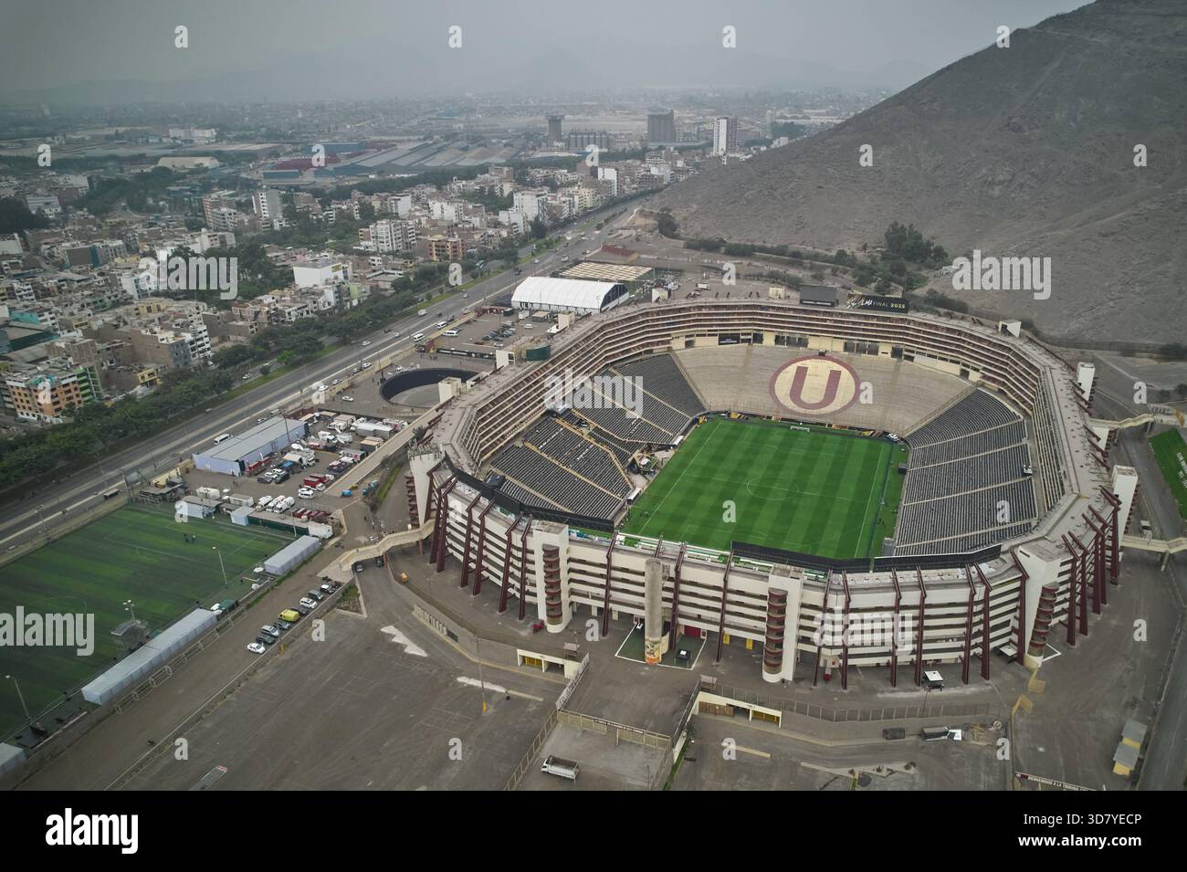 An aerial view of the Monumental stadium two days ahead of the Copa ...