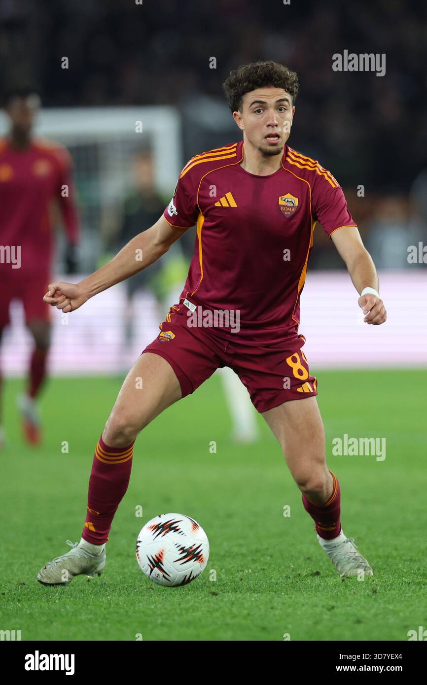 Rome, Italy - November 27, 2025: Neil El Aynaoui of Roma seen in action ...