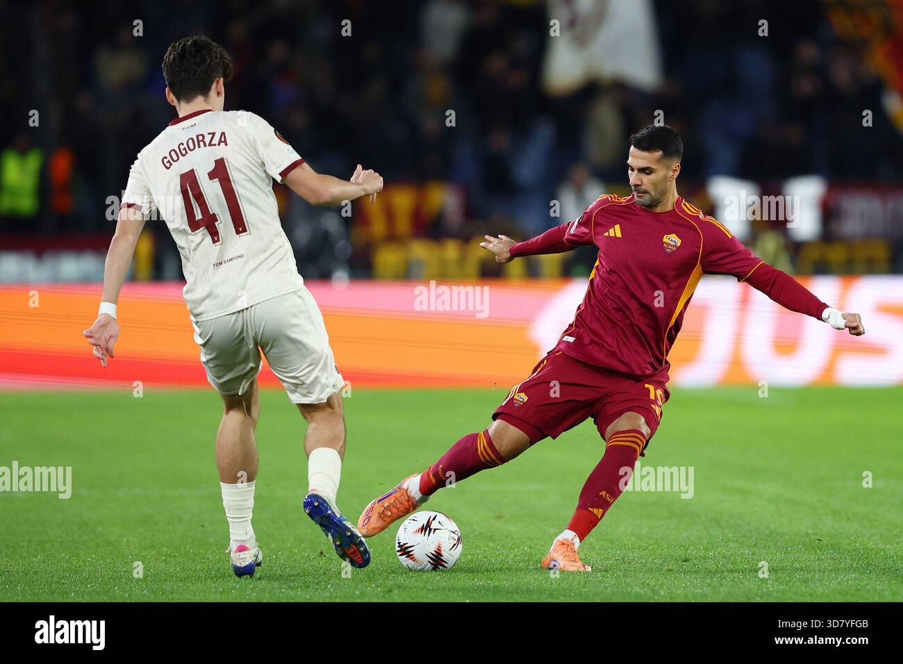 Rome, Italy. 27th Nov, 2025. Zeki Celik of Roma during the UEFA Europa ...