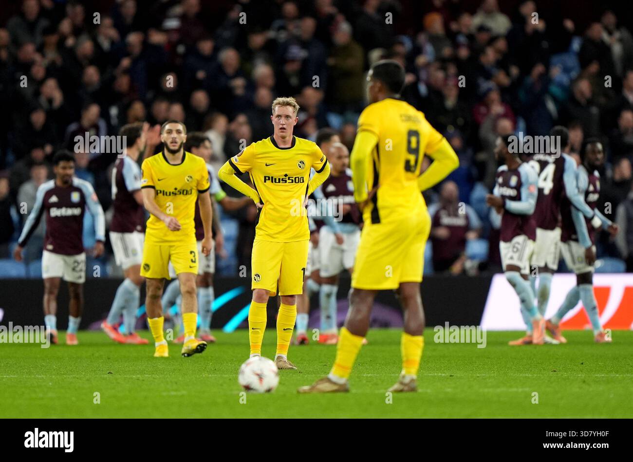 BSC Young Boys dejected after conceding their second goal during the ...