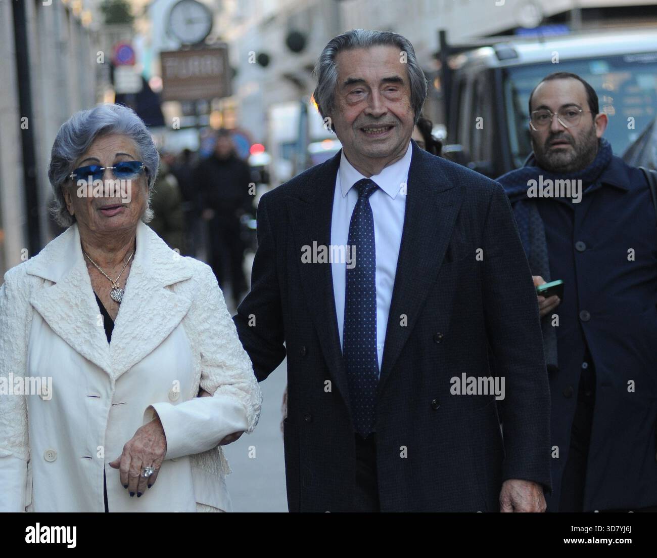 Maestro Riccardo Muti strolls through the city center with his wife ...