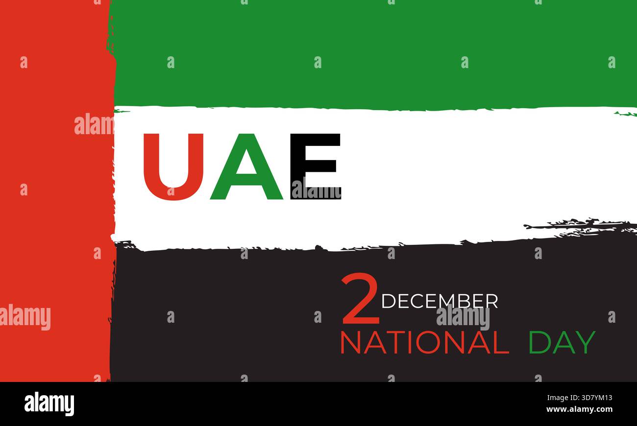 UAE National Day banner with a national flag. Vector illustration Stock ...