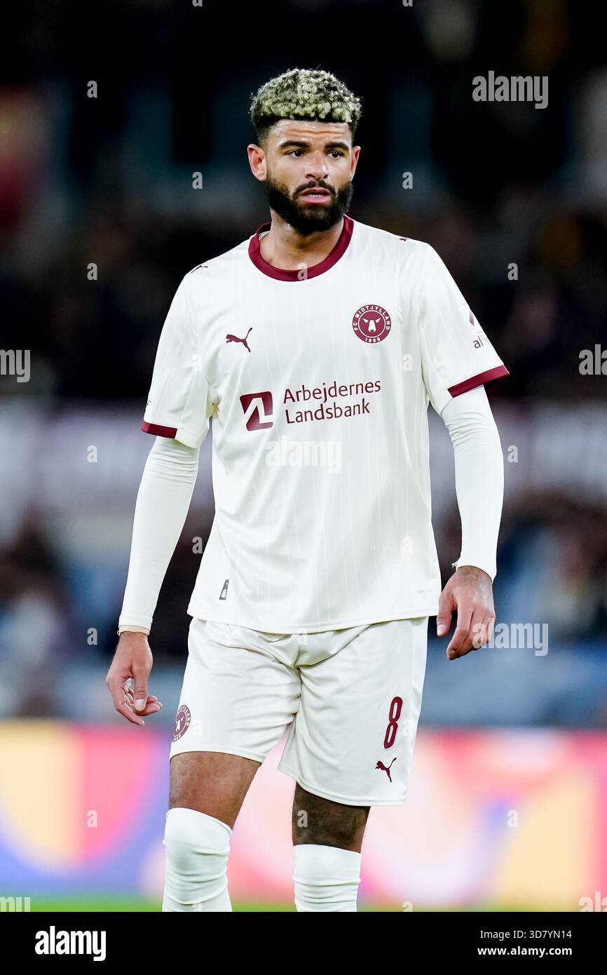 Philip Billing of FC Midtjylland looks on during the UEFA Europa League ...