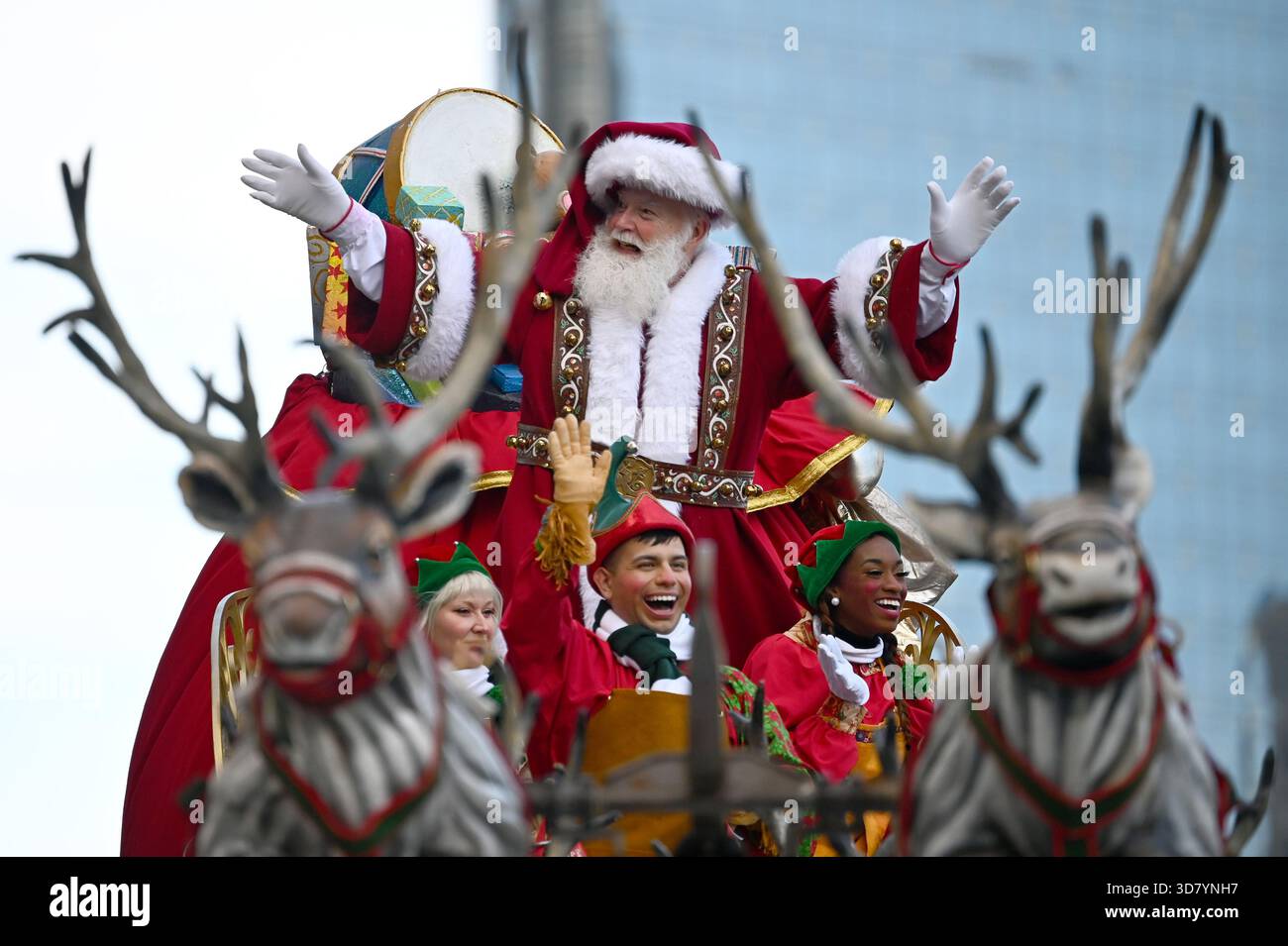 Santa Clause seen riding his slay during the 99th Annual 2025 Macy's ...