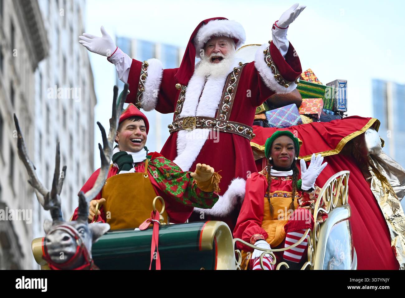 Santa Clause seen riding his slay during the 99th Annual 2025 Macy's ...