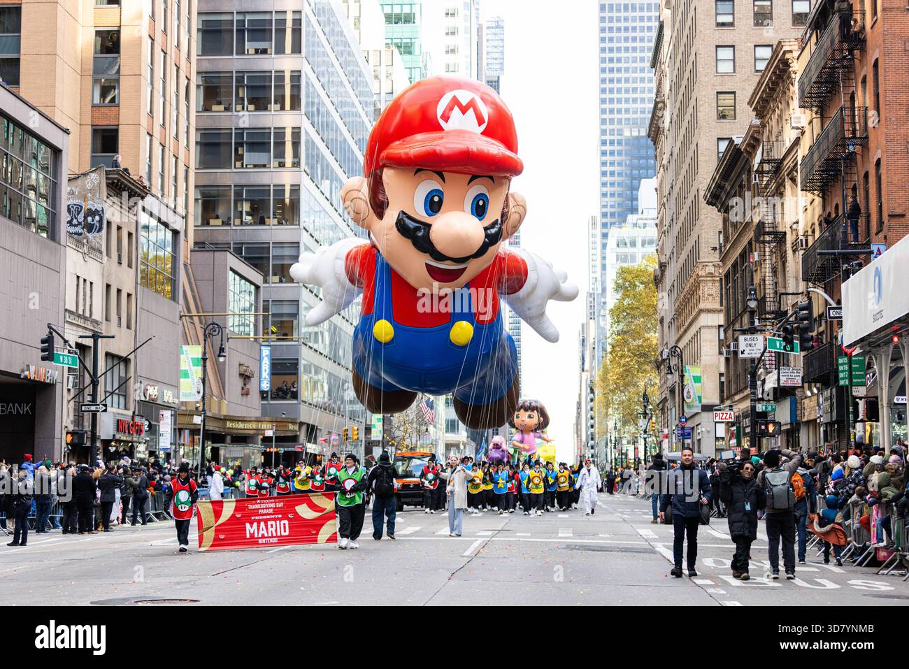 A large Mario float can be seen at the 99th Annual Macy's Thanksgiving ...