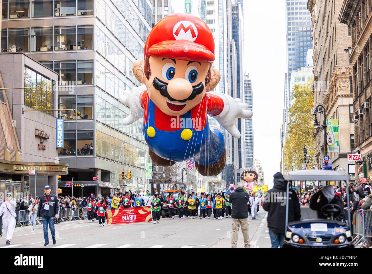 A large Mario float can be seen at the 99th Annual Macy's Thanksgiving ...