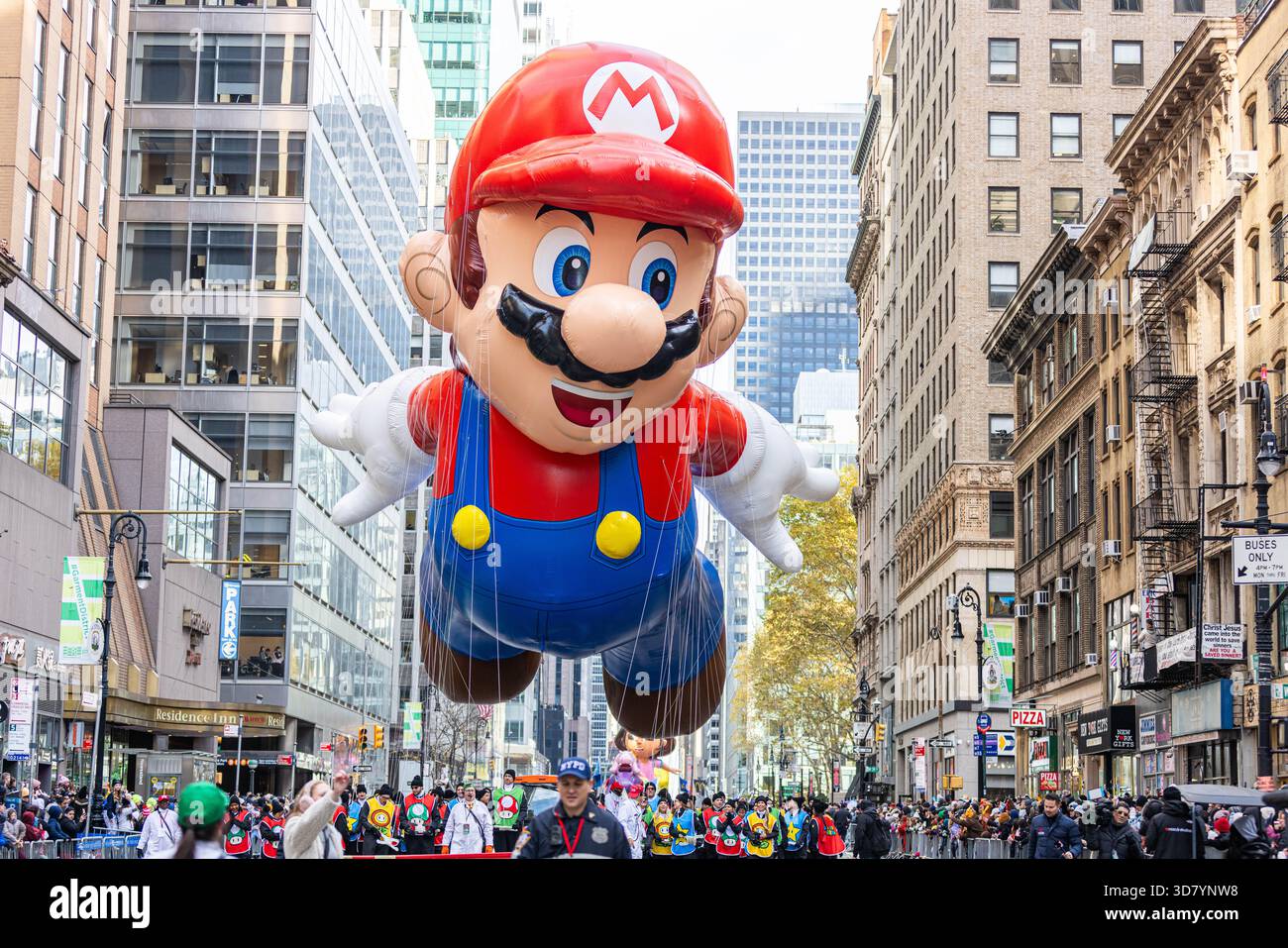 A large Mario float can be seen at the 99th Annual Macy's Thanksgiving ...