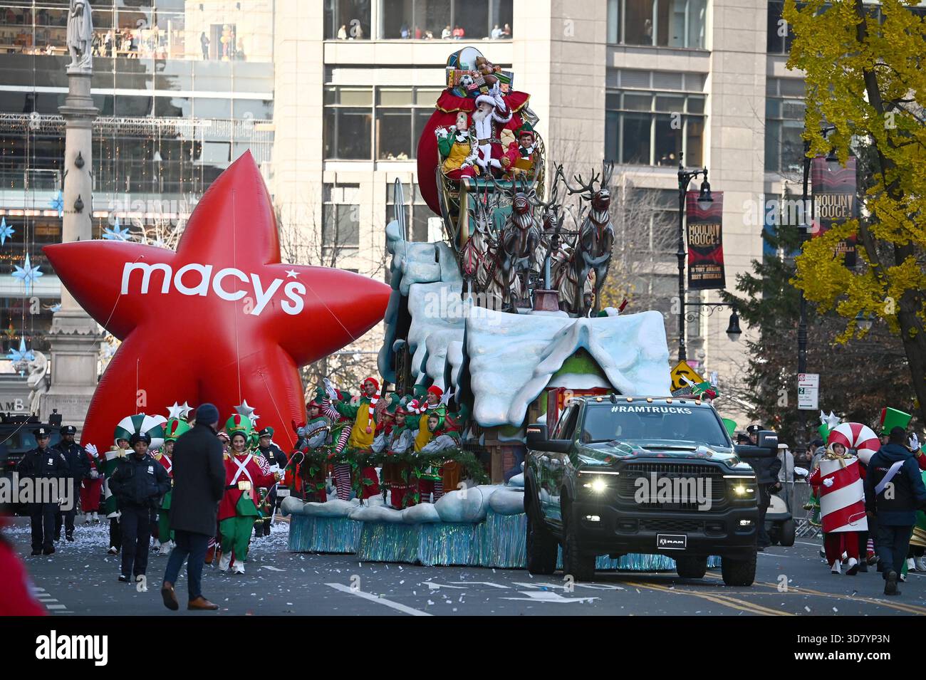 Santa Clause seen riding his slay during the 99th Annual 2025 Macy's ...