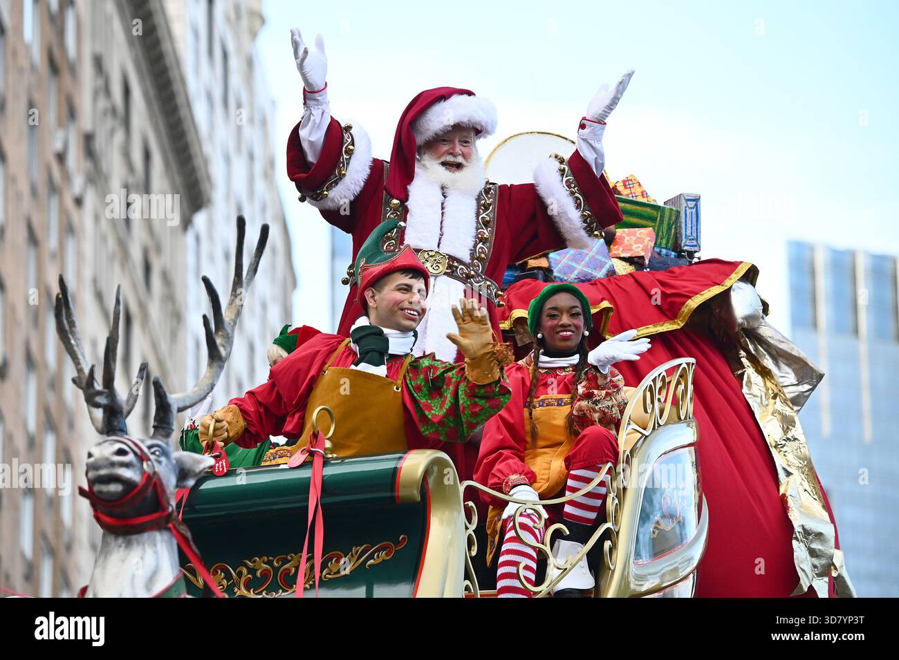 Santa Clause seen riding his slay during the 99th Annual 2025 Macy's ...