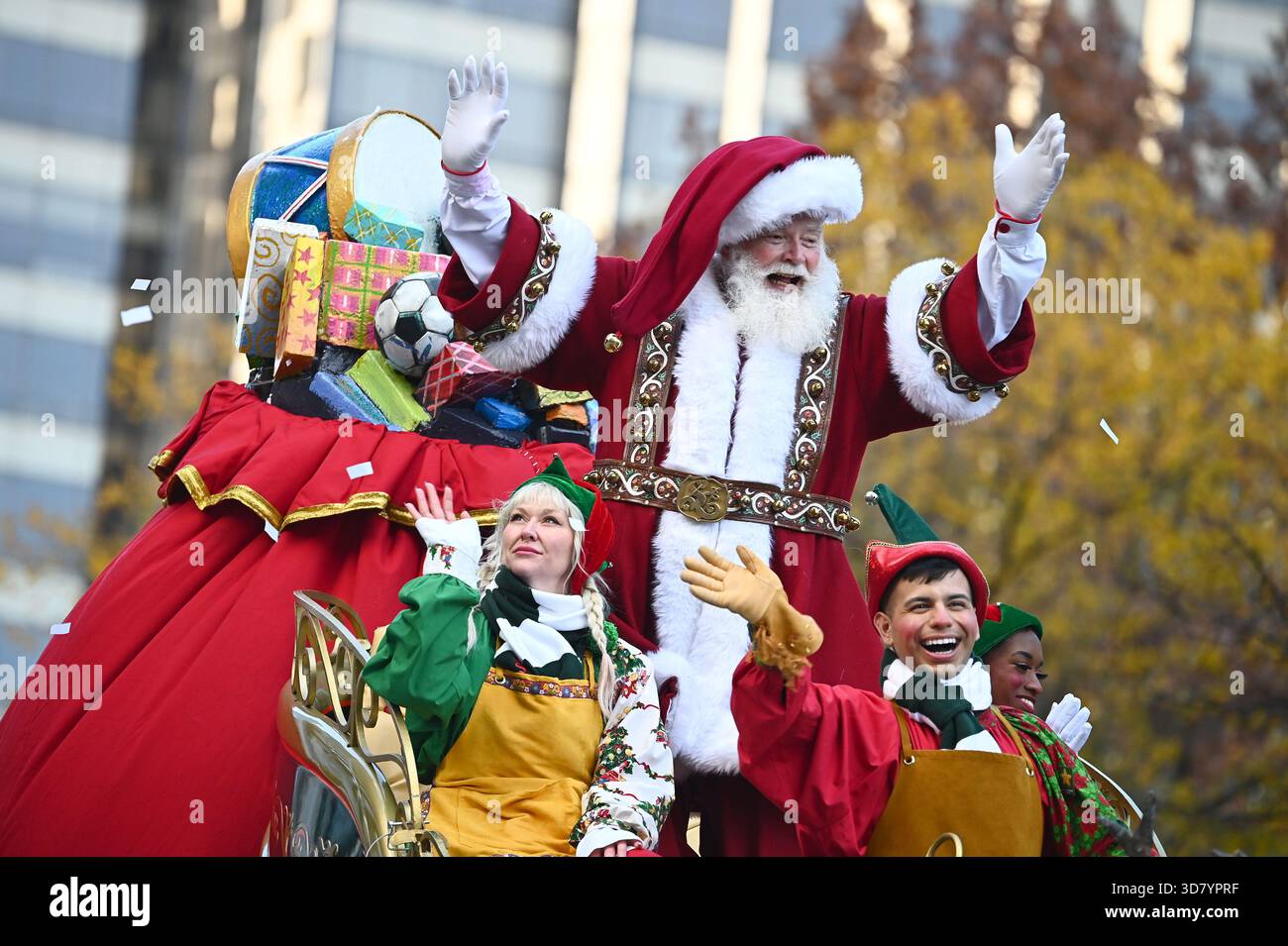 Santa Clause seen riding his slay during the 99th Annual 2025 Macy's ...