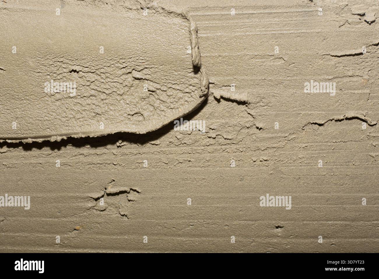 On a smooth, damp cement or plaster surface, wide, barely noticeable ...