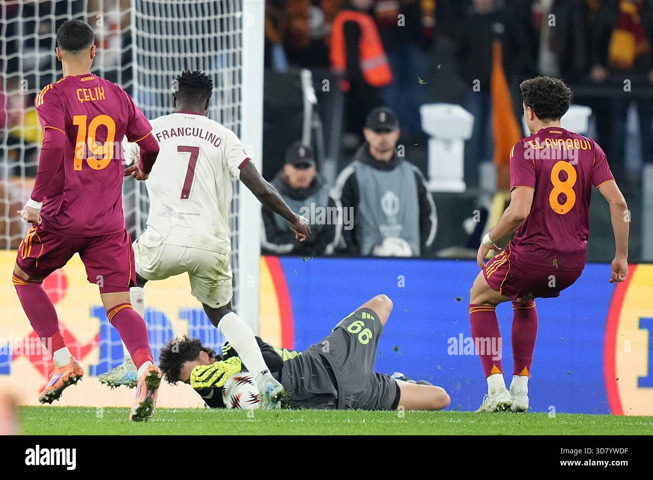Roma’s goalkeeper Mile Svilar during the Uefa Europa League soccer ...
