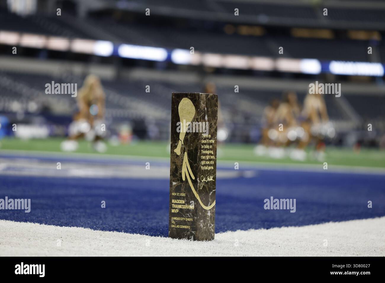 The John Madden Thanksgiving day trophy before a NFL football game ...