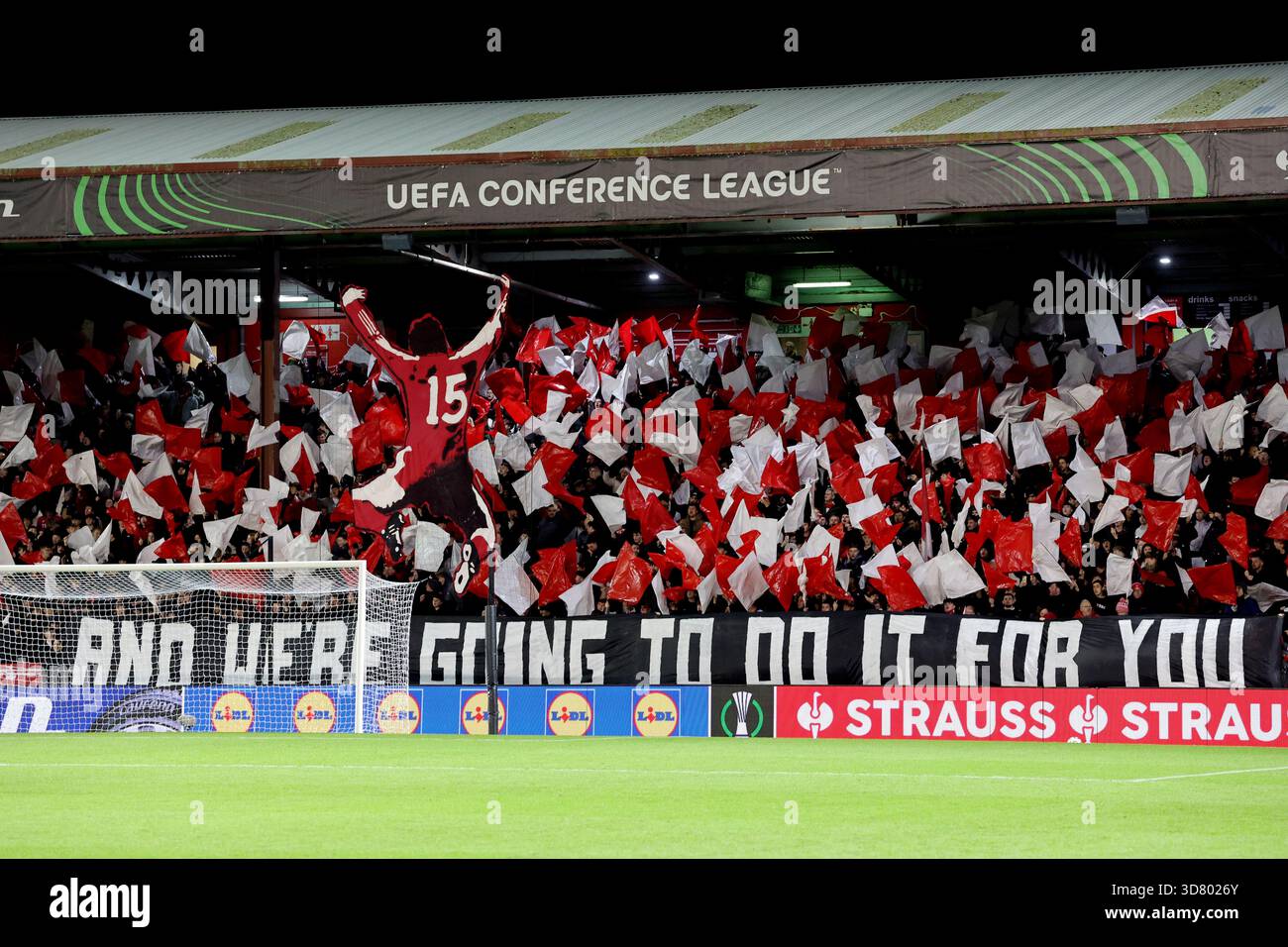 Aberdeen fans during the UEFA Conference League, league phase match at ...