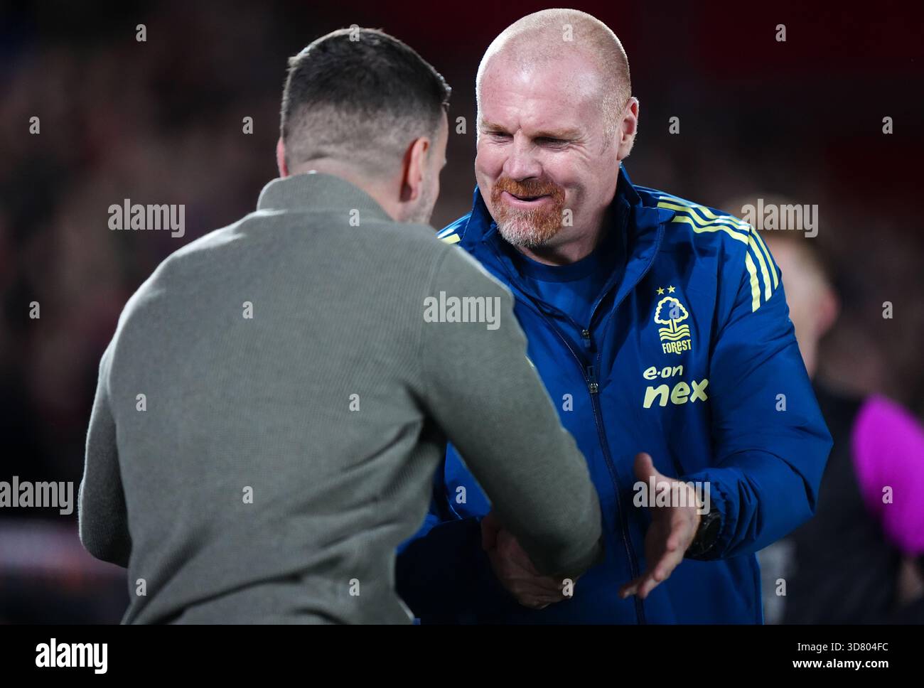 Nottingham Forest manager Sean Dyche (right) and Malmo manager Anes ...