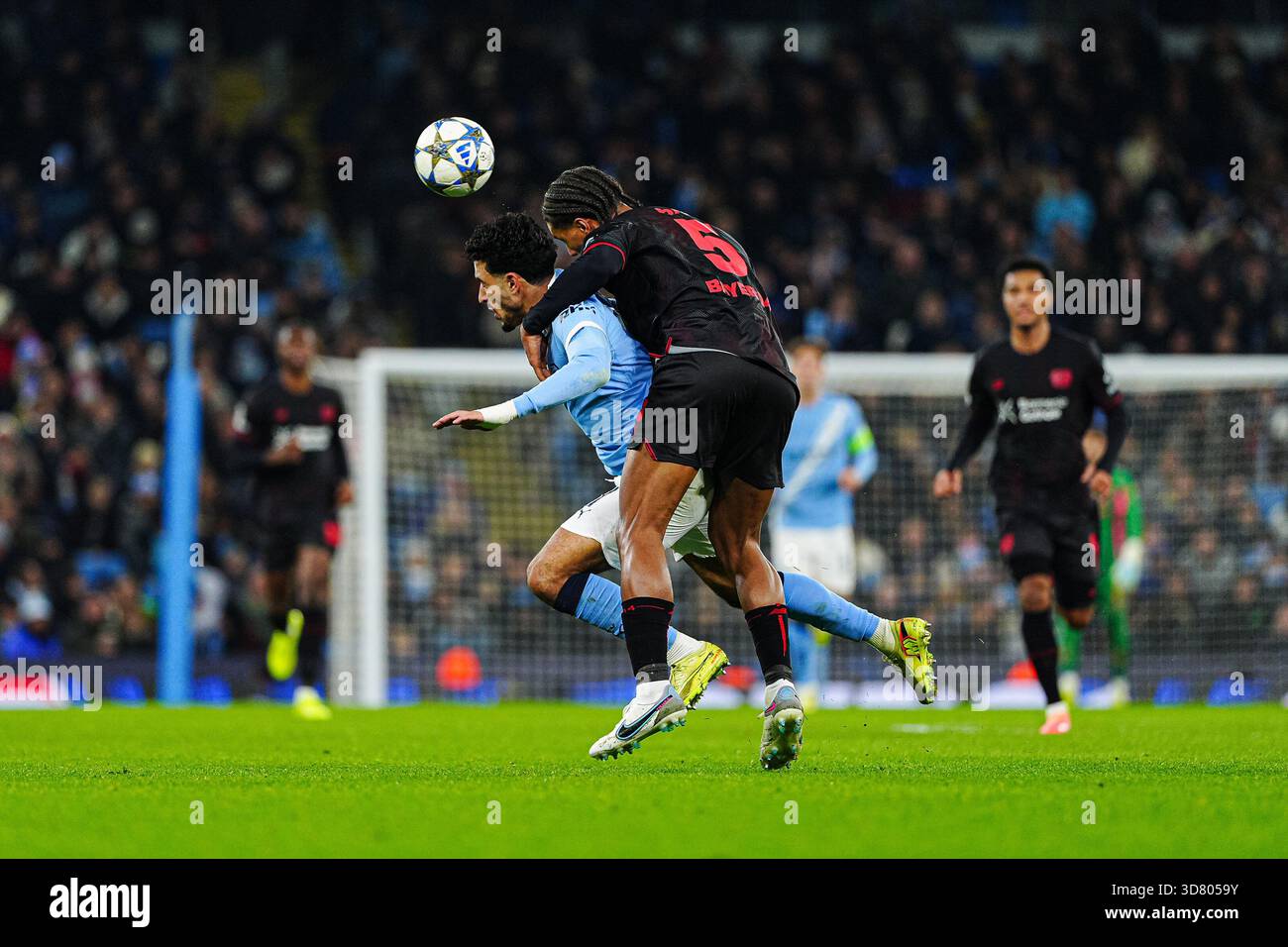Omar Marmoush (Manchester City, #07), Loic Bade (Bayer 04 Leverkusen, #05) ENG, Manchester City ...