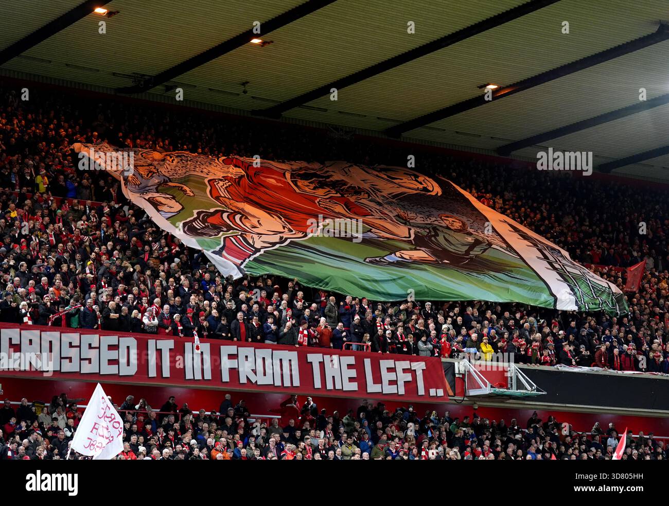 A banner of former Nottingham Forest player Trevor Francis scoring ...