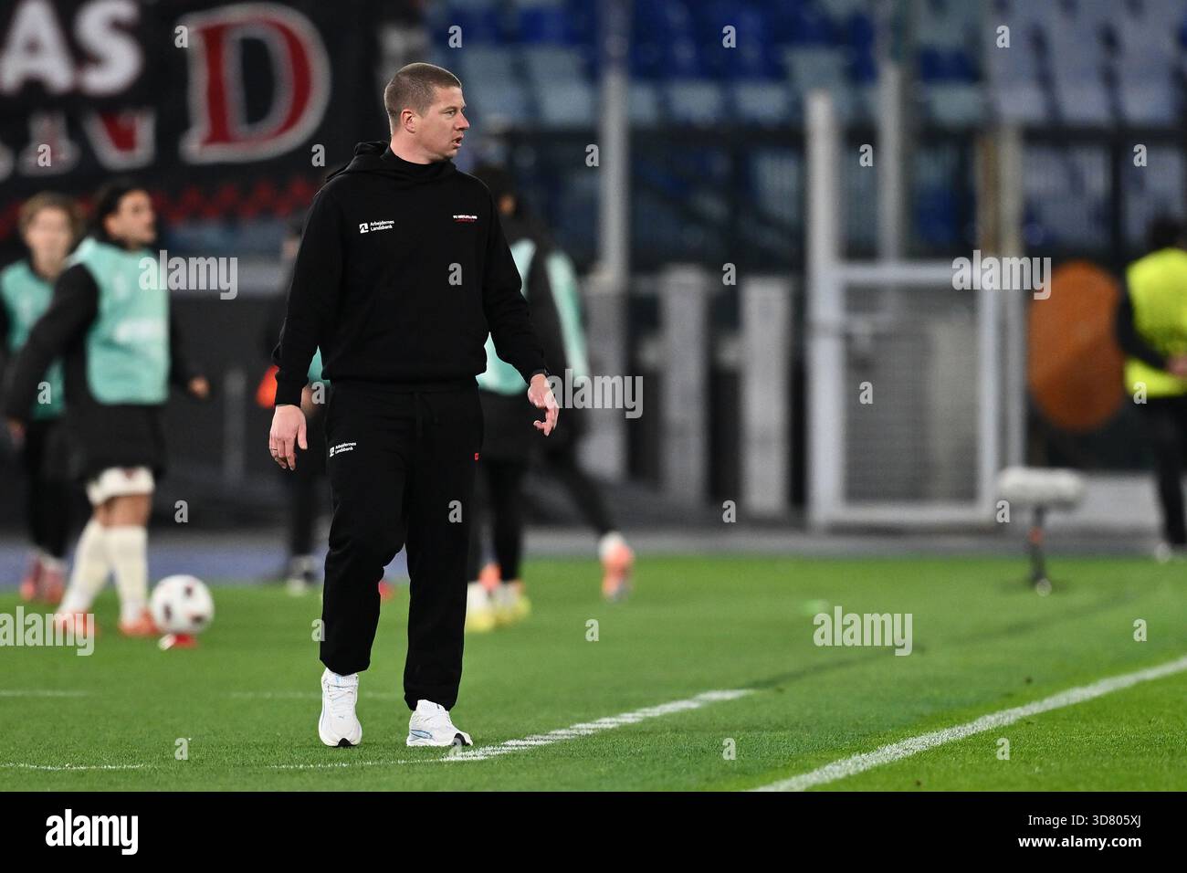 Mike Tullberg, coach of F.C. Midtjylland participates in the UEFA ...