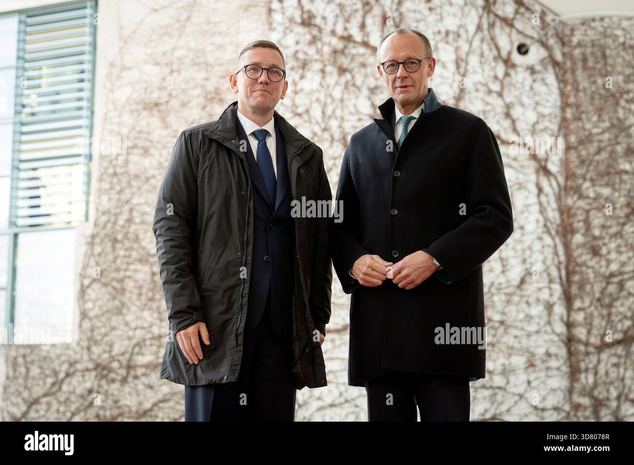 Kristen Michal and Friedrich Merz at the reception of the Prime ...